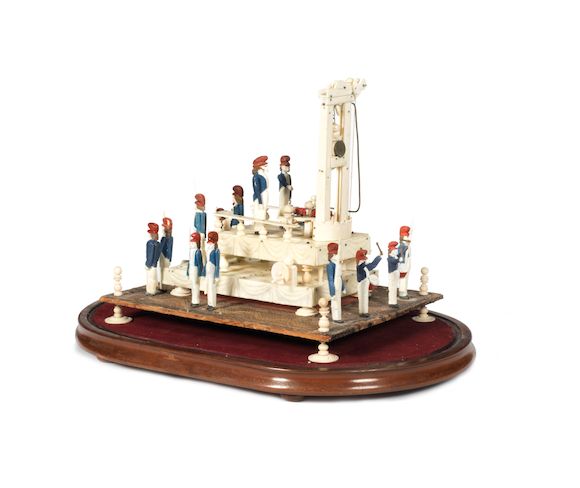 Bonhams : A French folk art Guillotine automata 17x12x15ins.(43x30x38cm)