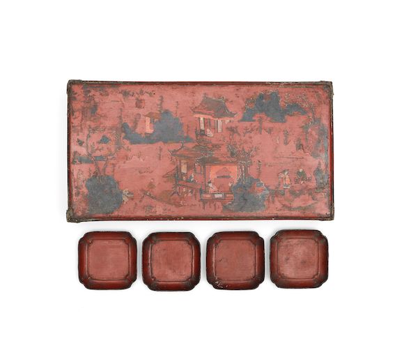 Bonhams : A lacquer boxed supper set Late Ming Dynasty