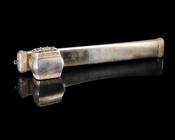 Bonhams : A large Ottoman silver-gilt scribe's Pencase (divit) Egypt ...
