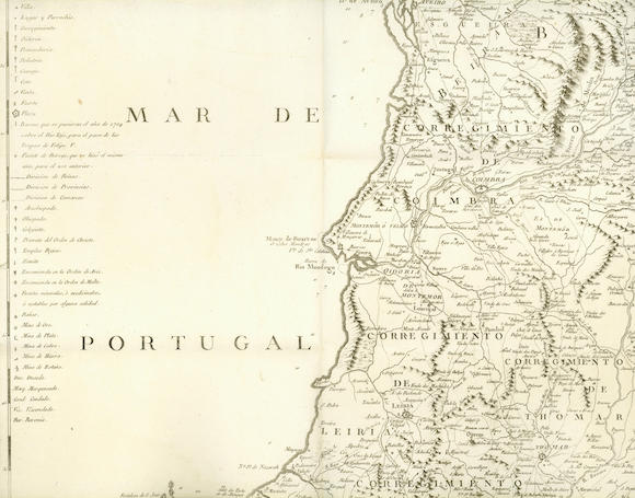 Bonhams : LÓPEZ (TÓMAS) Mapa General del Reyno de Portugal, 1778; Mapa ...
