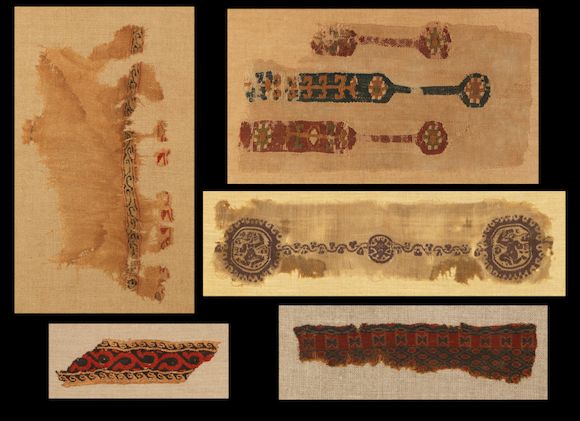 Bonhams : Five Coptic textile tunic bands 5