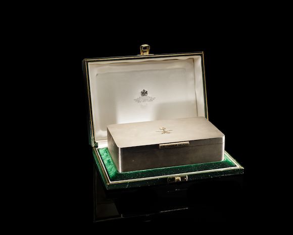 Bonhams : A Saudi Arabian Royal Presentation parcel-gilt silver Cigar ...