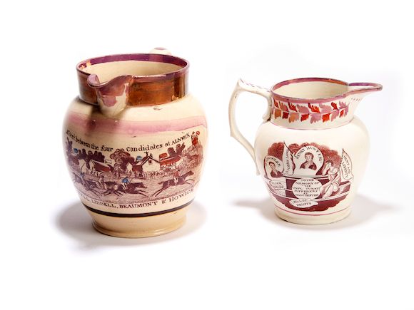 Bonhams : Reform Bill and the Alnwick Election: two lustre jugs, circa ...