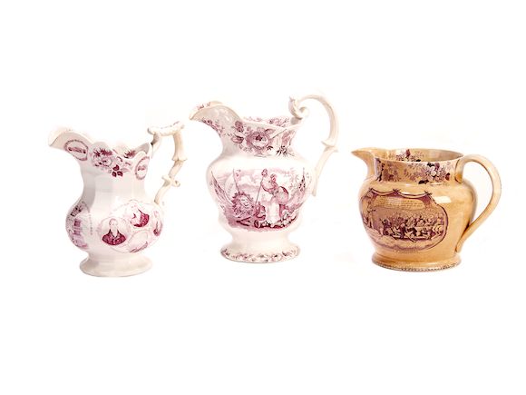 Bonhams : Reform Bill: three printed jugs, circa 1832