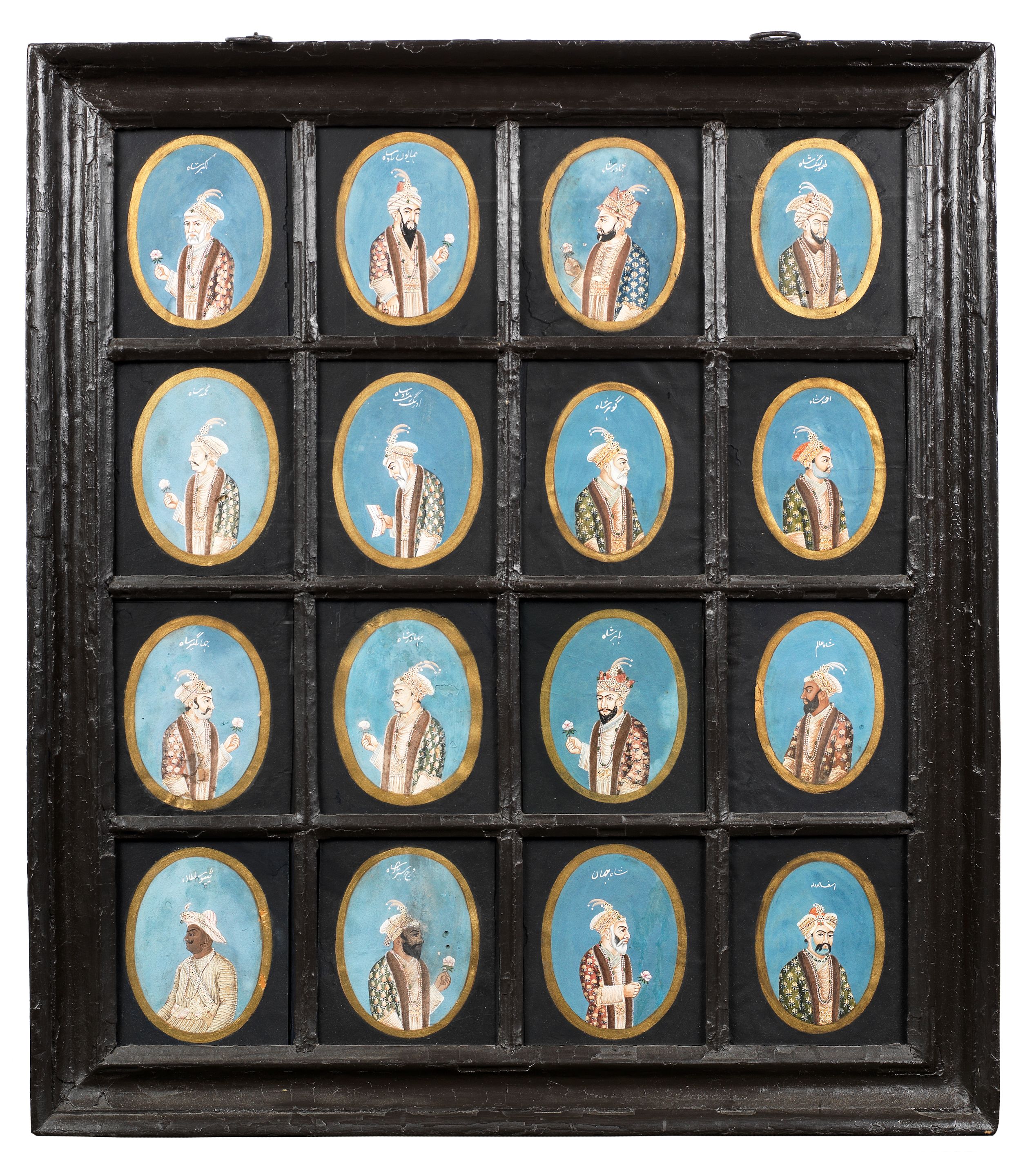 Bonhams : Two groups of sixteen portraits of Mughal Emperors and other ...