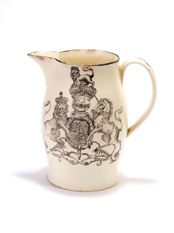 Bonhams : George IV as Prince of Wales: a Liverpool creamware jug ...