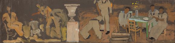 Bonhams : Yiannis Tsarouchis (Greek, 1910-1989) Tsamiko and zeibekiko ...