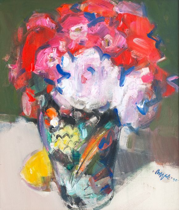 Bonhams : Gordon Bryce RSA RSW (British, born 1943) Roses in a Chinese ...