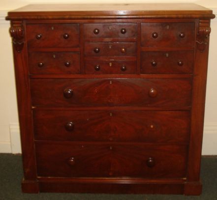 Bonhams : A Victorian mahogany 'Scotch' chest, the moulded rectangular ...