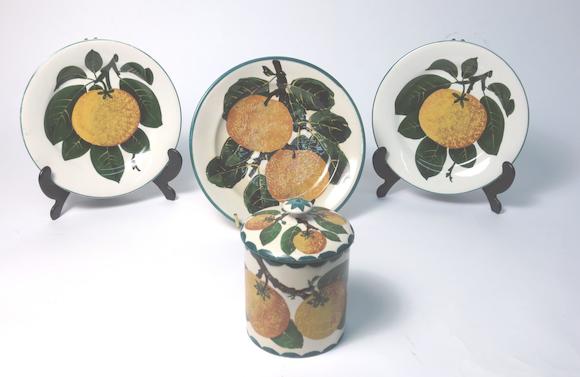 Bonhams Four Pieces Of Wemyss Oranges Pottery