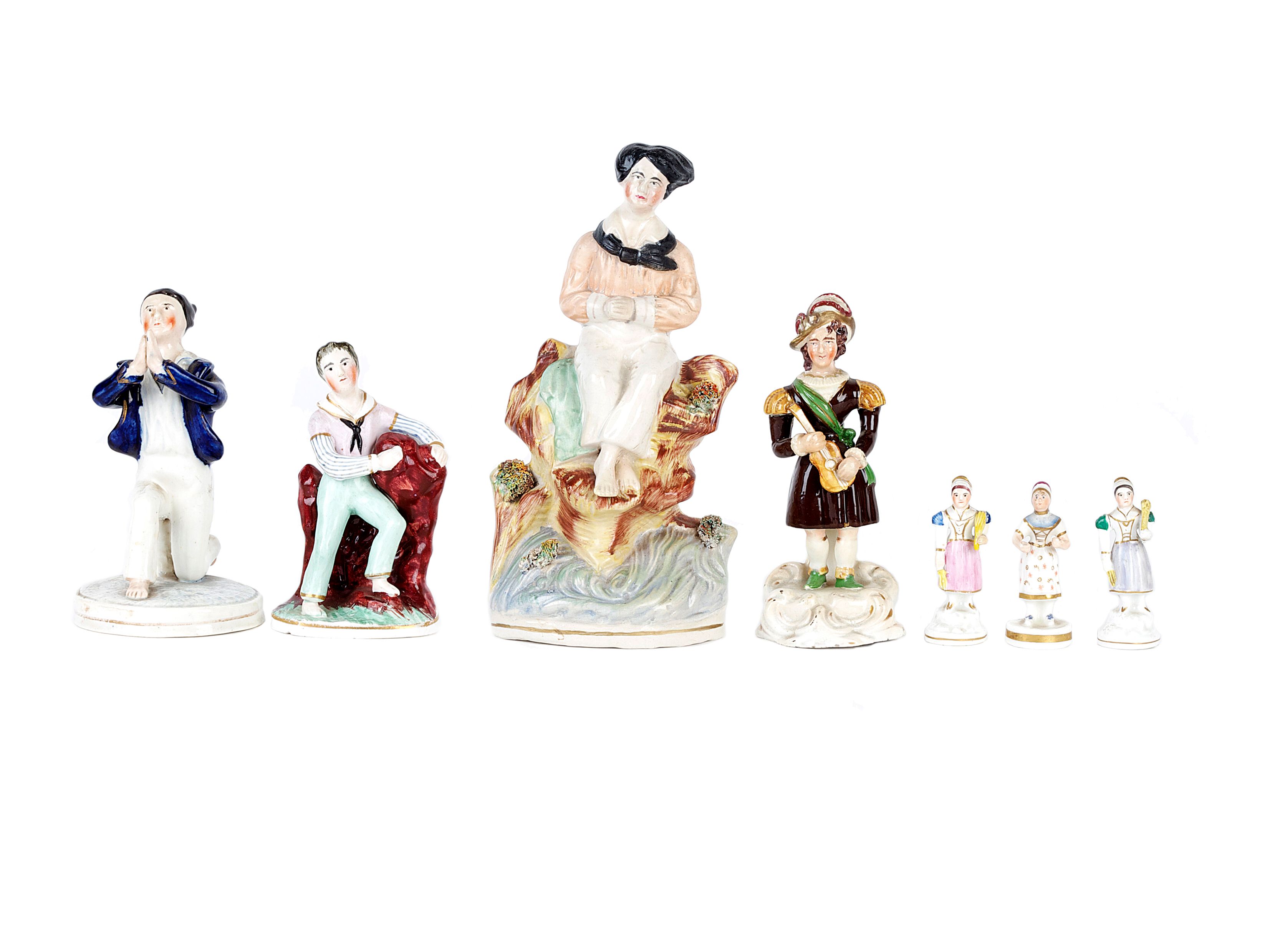 Bonhams : Madame Vestris Seven Staffordshire figures of Elizabeth ...