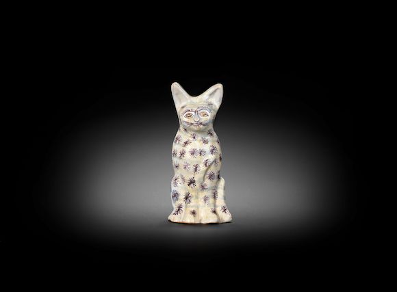 Bonhams : An important English delftware cat jug, dated 1677