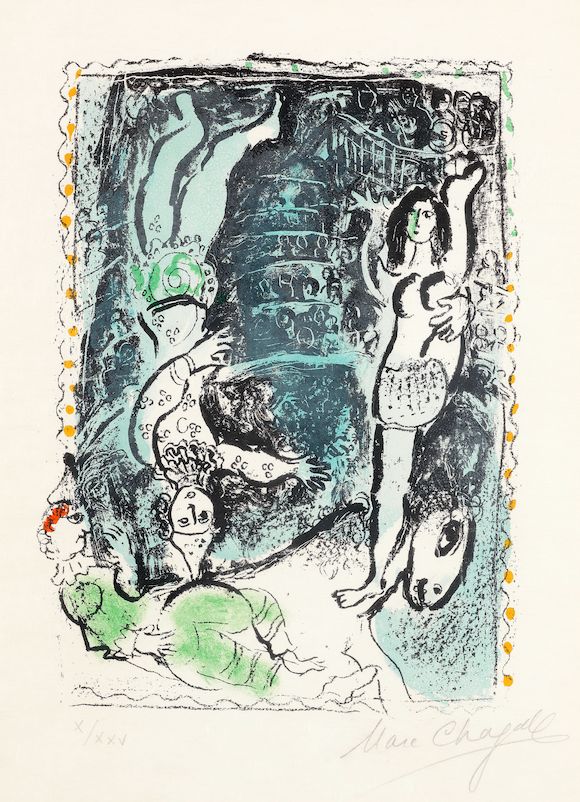 Bonhams : Marc Chagall (Russian/French, 1887-1985) The Blue Pirouette Lithograph printed in ...