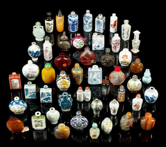 Bonhams : A large collection of snuff bottles Qing Dynasty and later