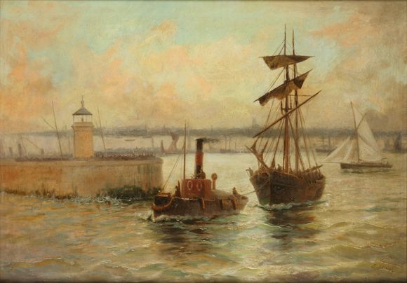 Bonhams : Edward Fletcher (British, 1857-1945) Sail and steam
