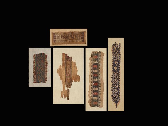 Bonhams : Five Coptic textile tunic bands 5
