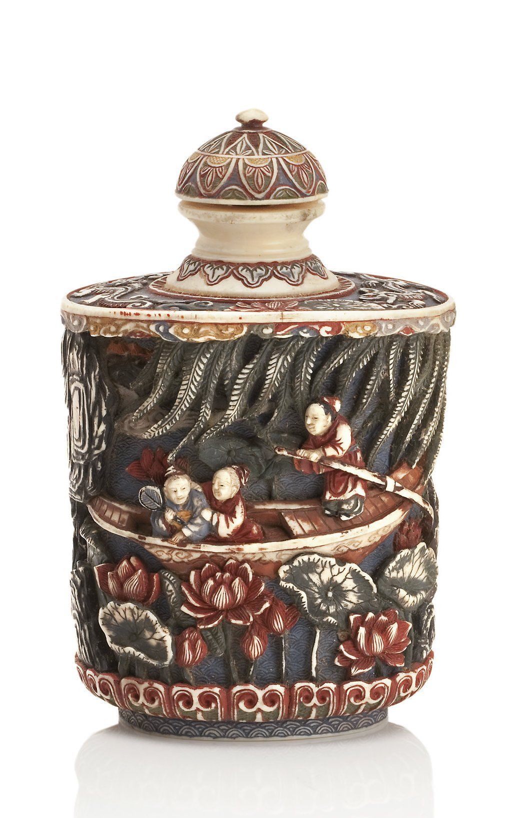 Bonhams : A stained ivory snuff bottle Circa 1900