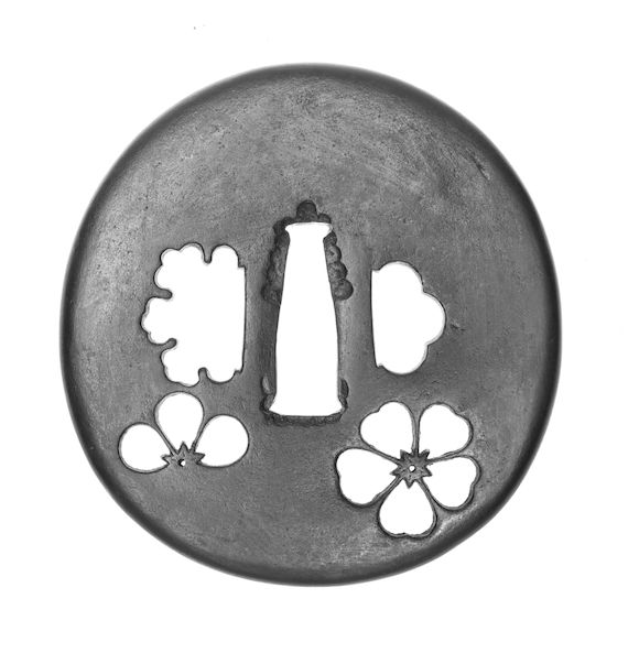 Bonhams : An Akasaka tsuba By Akasaka Tadashige (1739-1816), late 18th ...