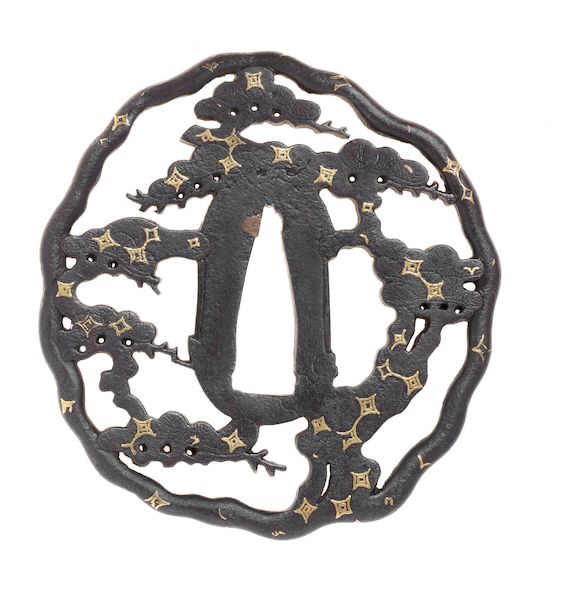 Bonhams : A Higo Nishigaki tsuba Edo Period, early 18th century