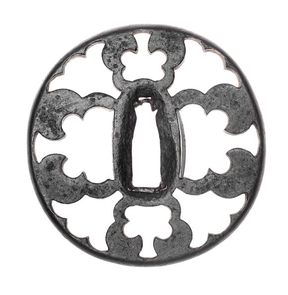 Bonhams : A Ko-Akasaka tsuba Edo Period, early 17th century