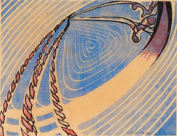 Bonhams : Claude Flight (British, 1881-1955) Swing-Boats Linocut ...