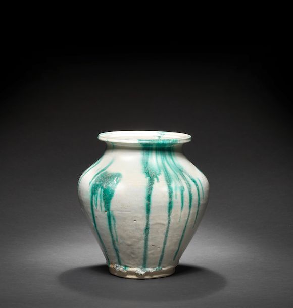 Bonhams : A rare splashware pottery Jar Persia, circa 10th Century