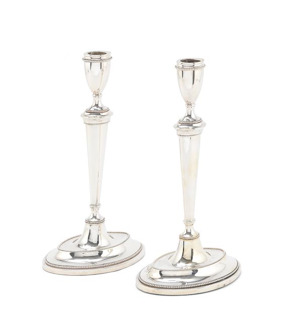 Bonhams : A pair of early 19th century Dutch silver candlesticks by Jan ...