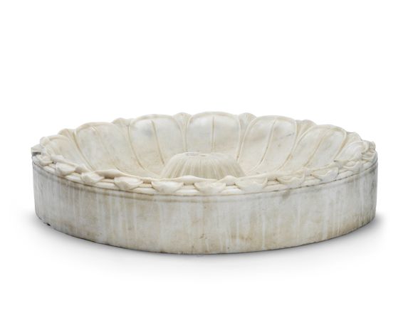 Bonhams : A Mughal style carved marble fountain