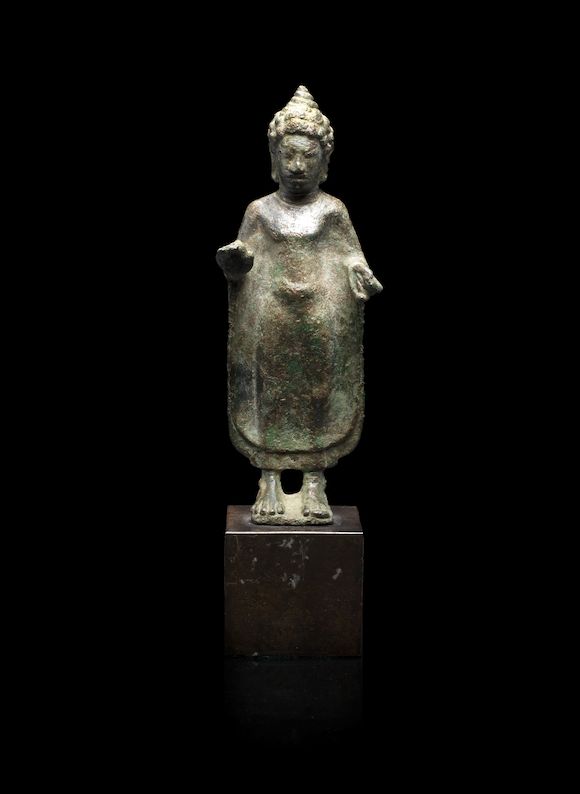 Bonhams : A bronze figure of Buddha Thailand, Mon Dvaravati style, 7th ...