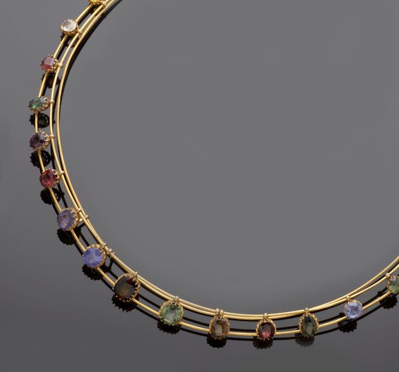 Bonhams : A vari gem-set diadem,