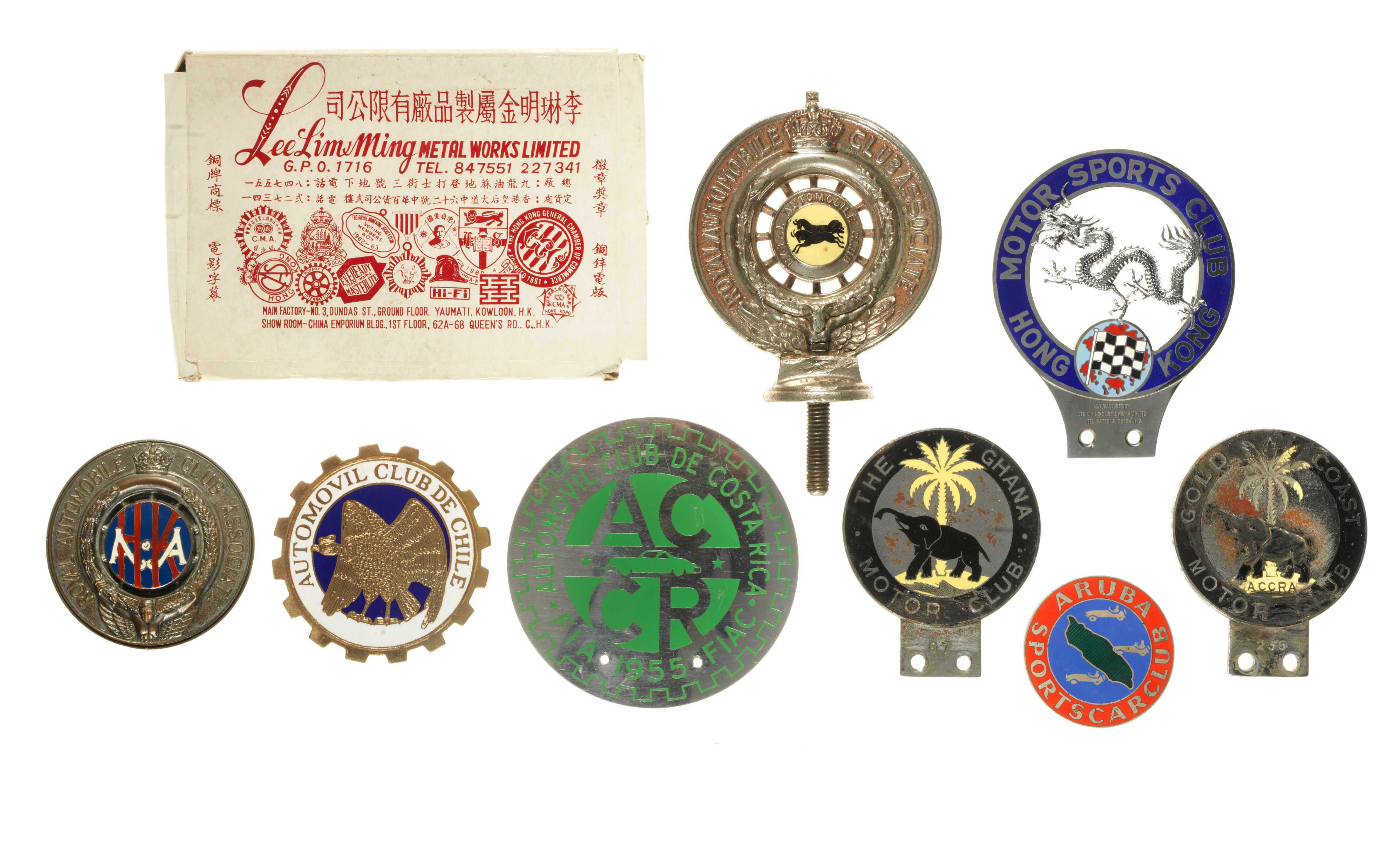 Bonhams Cars : A good collection of international motoring club badges,