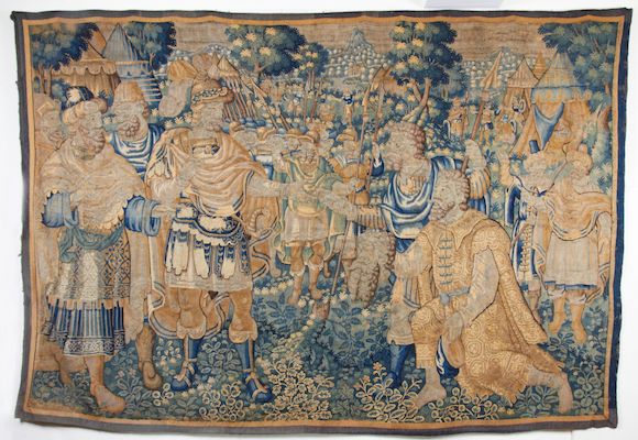 Bonhams : A 17th century narrative tapestry, Flemish, Romulus brings ...