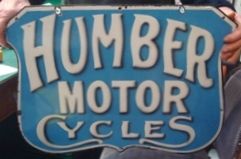 Bonhams Cars : A 'Humber Motor Cycles' enamel sign,