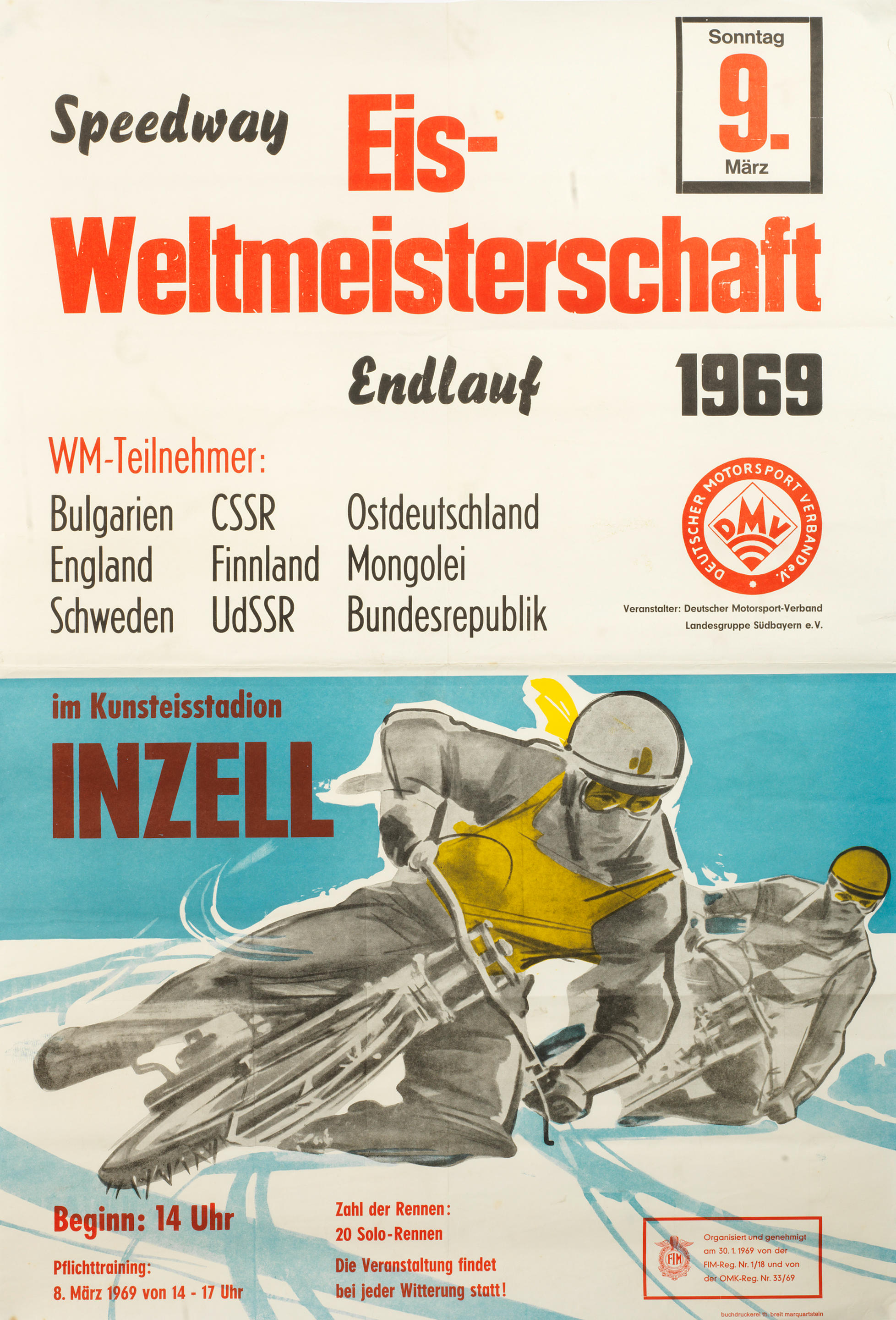 Bonhams Cars : A 1969 German DMV/FIM 'Eis-Weltmeisterschaft' motorcycle ...
