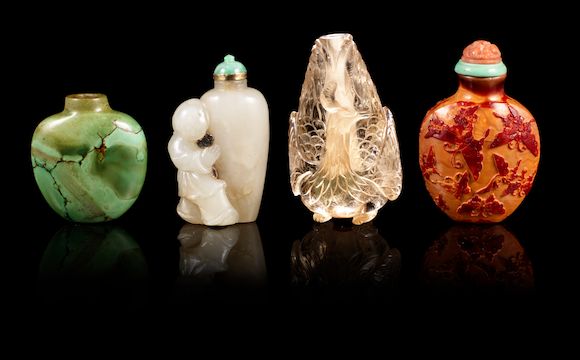 Bonhams : A 'realgar' glass snuff bottle 19th century and later