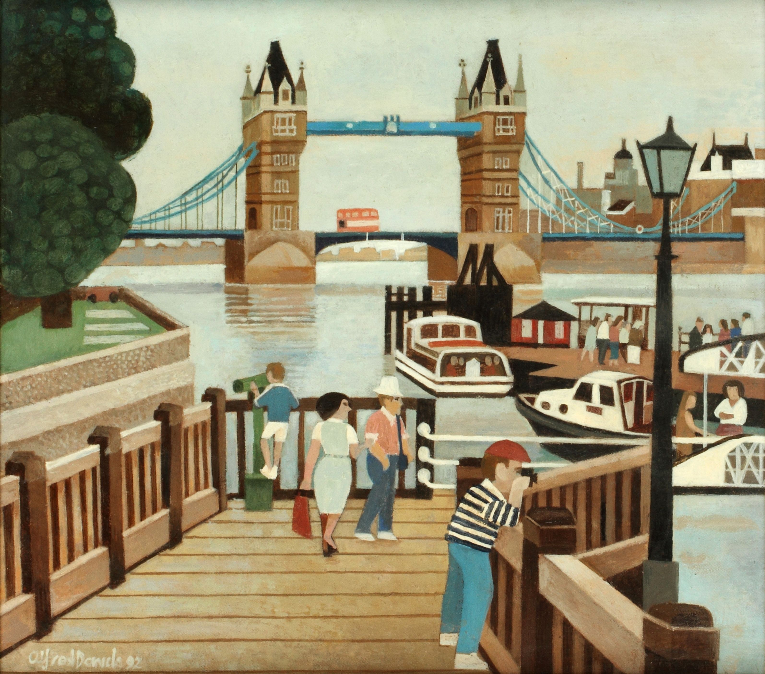 Bonhams : Alfred Daniels RWS, RBA (British, born 1924) Tower Bridge Jetty