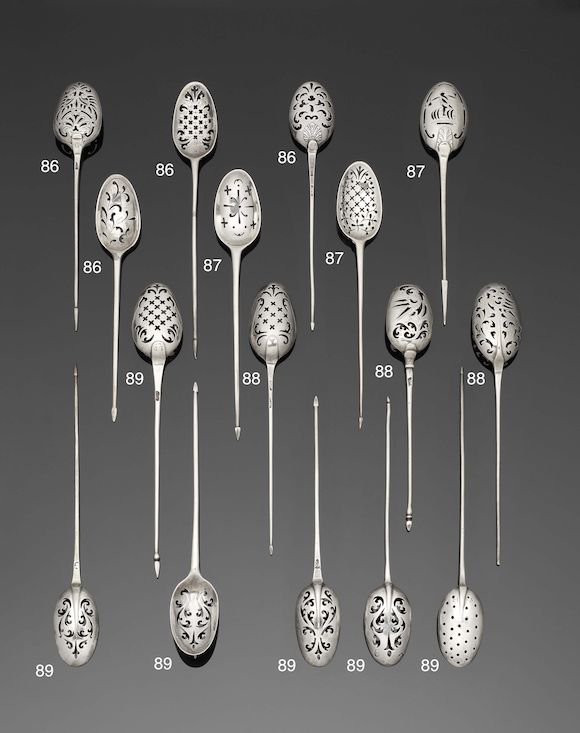 Bonhams : An unusual mid 18th century silver 'Bacchanal' mote spoon ...