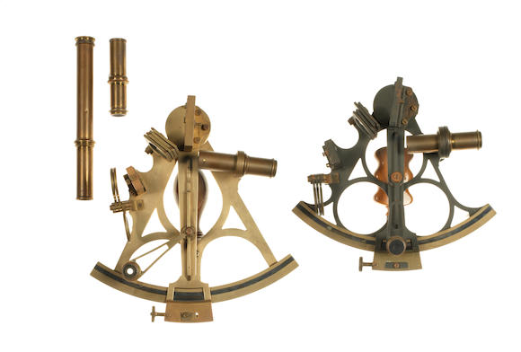 Bonhams A Brass Sextant And Octant 19th Century