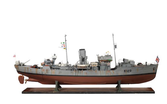 Bonhams : A good model of the Flower Class Corvette HMCS Agassiz K129 ...