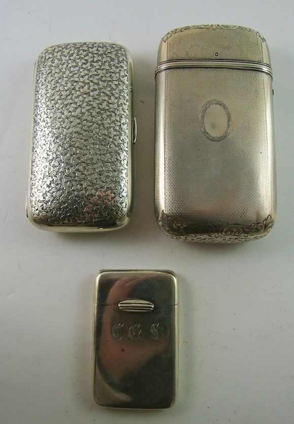 Bonhams : Two Victorian silver cheerot cases the first by Alfred Taylor ...