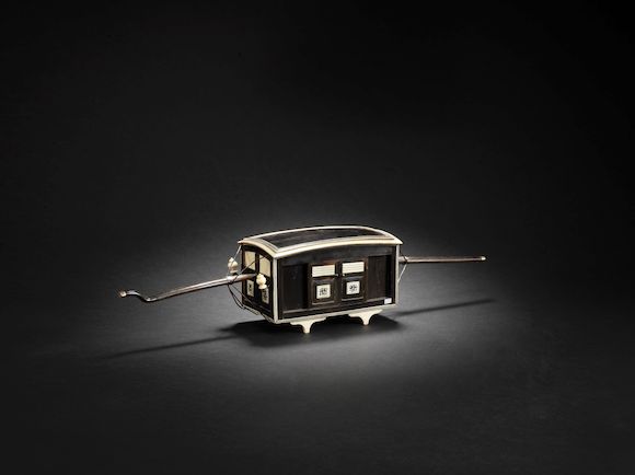 Bonhams : An ivory-mounted horn miniature Palanquin Vizagapatam, circa 1850
