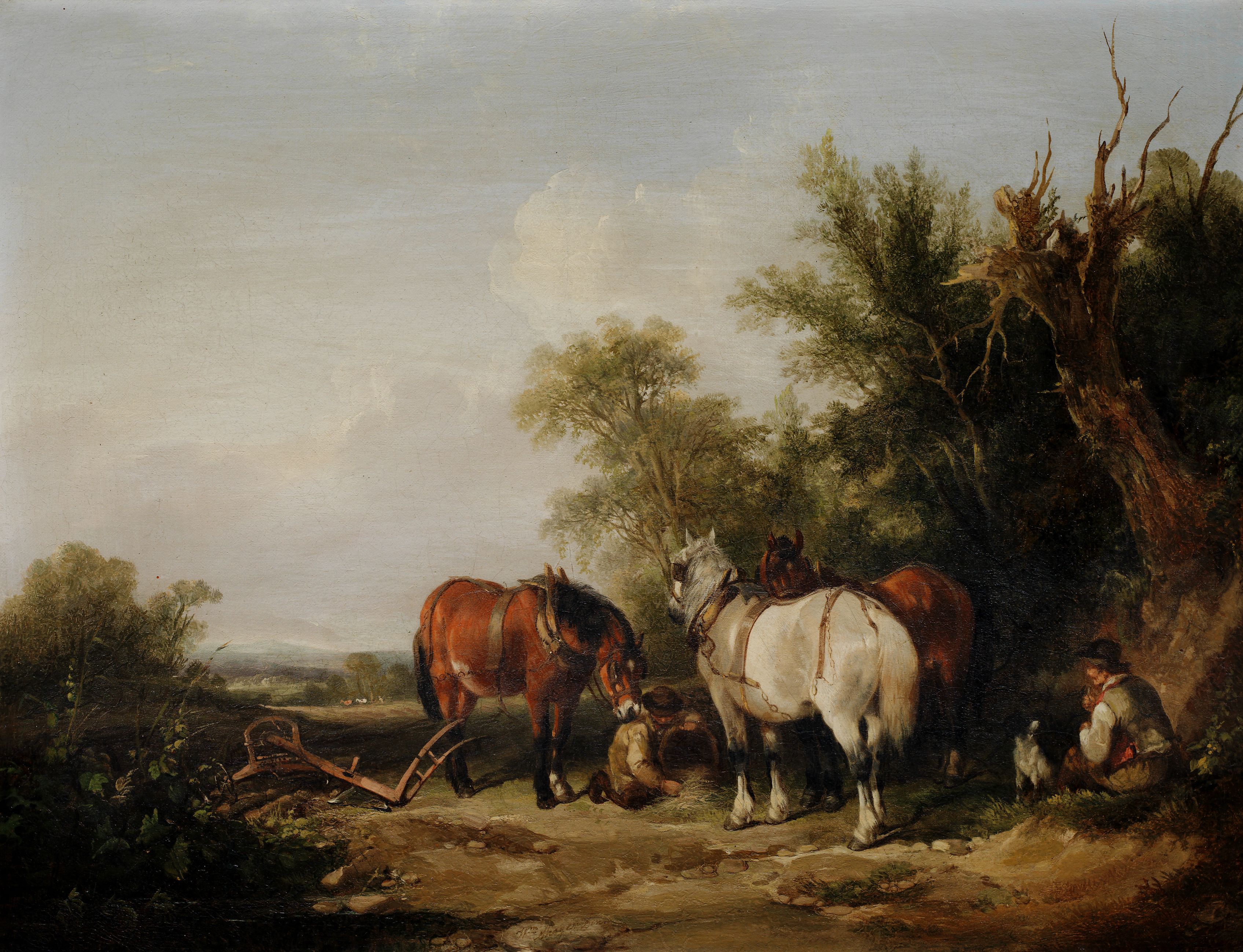 Bonhams : William Shayer, Snr. (British, 1787-1879) Plough team at rest