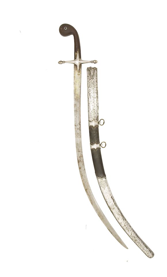 Bonhams : A Turkish Silver-Mounted Shamshir
