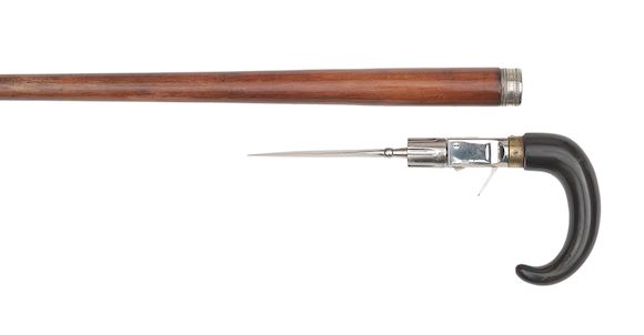 Bonhams : A German .22 (R.F.) six-shot revolver / stiletto walking ...