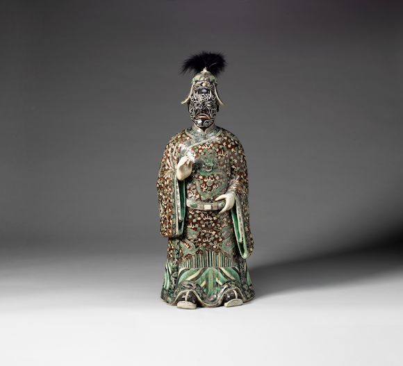 Bonhams : An unusual famille verte Peking opera figure 19th century