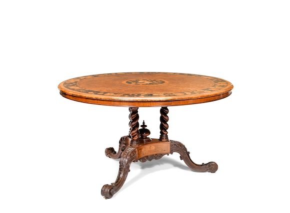 Bonhams : An early Victorian walnut and fruitwood marquetry breakfast ...