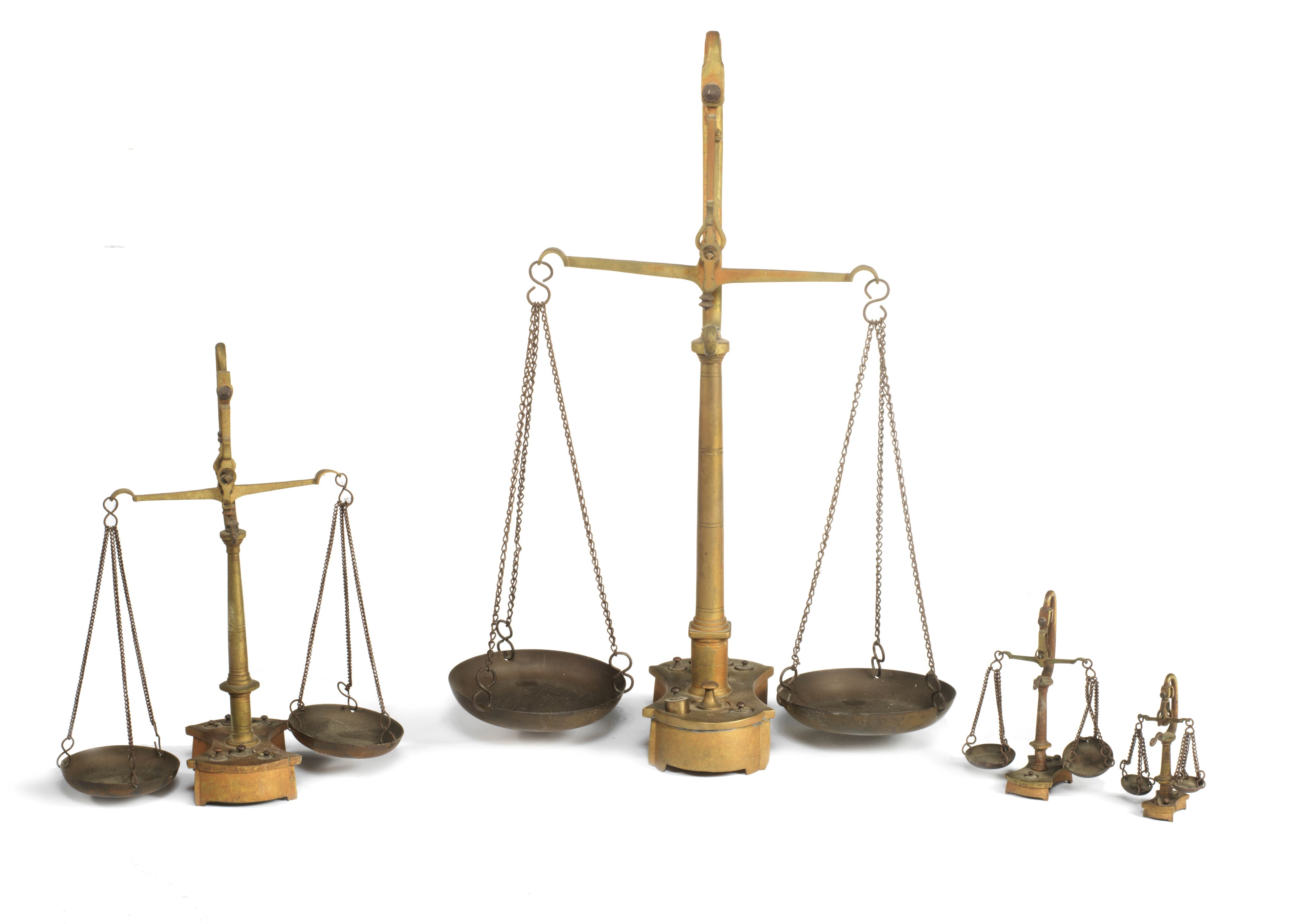 Bonhams : Four brass sets of scales 19th century,
