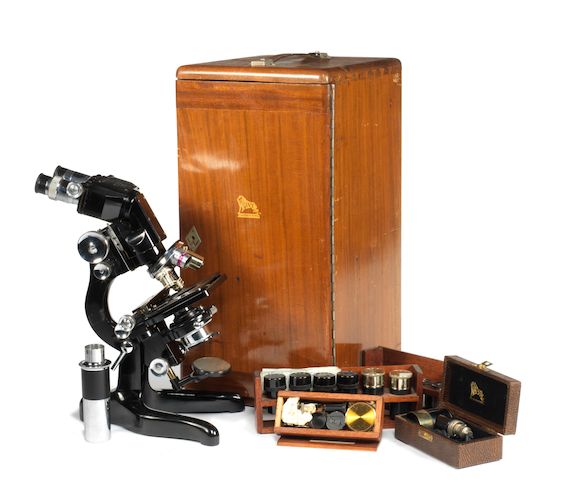 Bonhams : A Watson compound binocular microscope, English, 20th century,