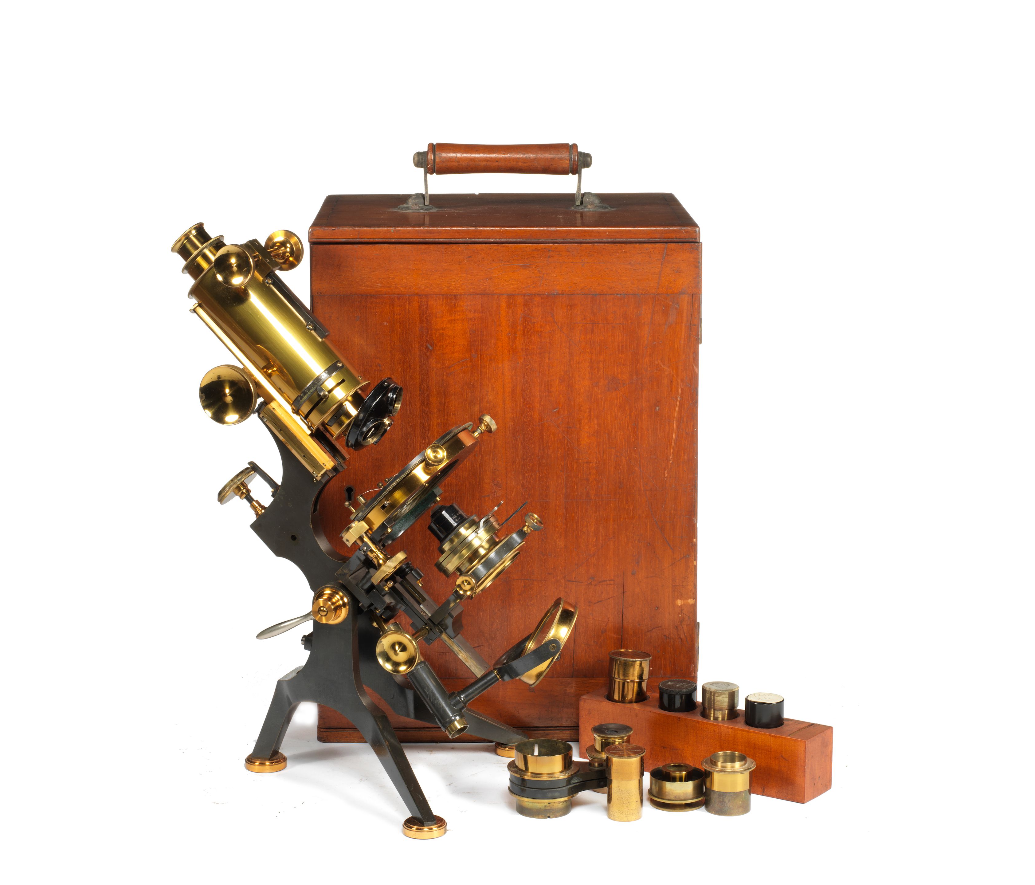 Bonhams : A W Watson & Son Ltd brass monocular petrological microscope ...