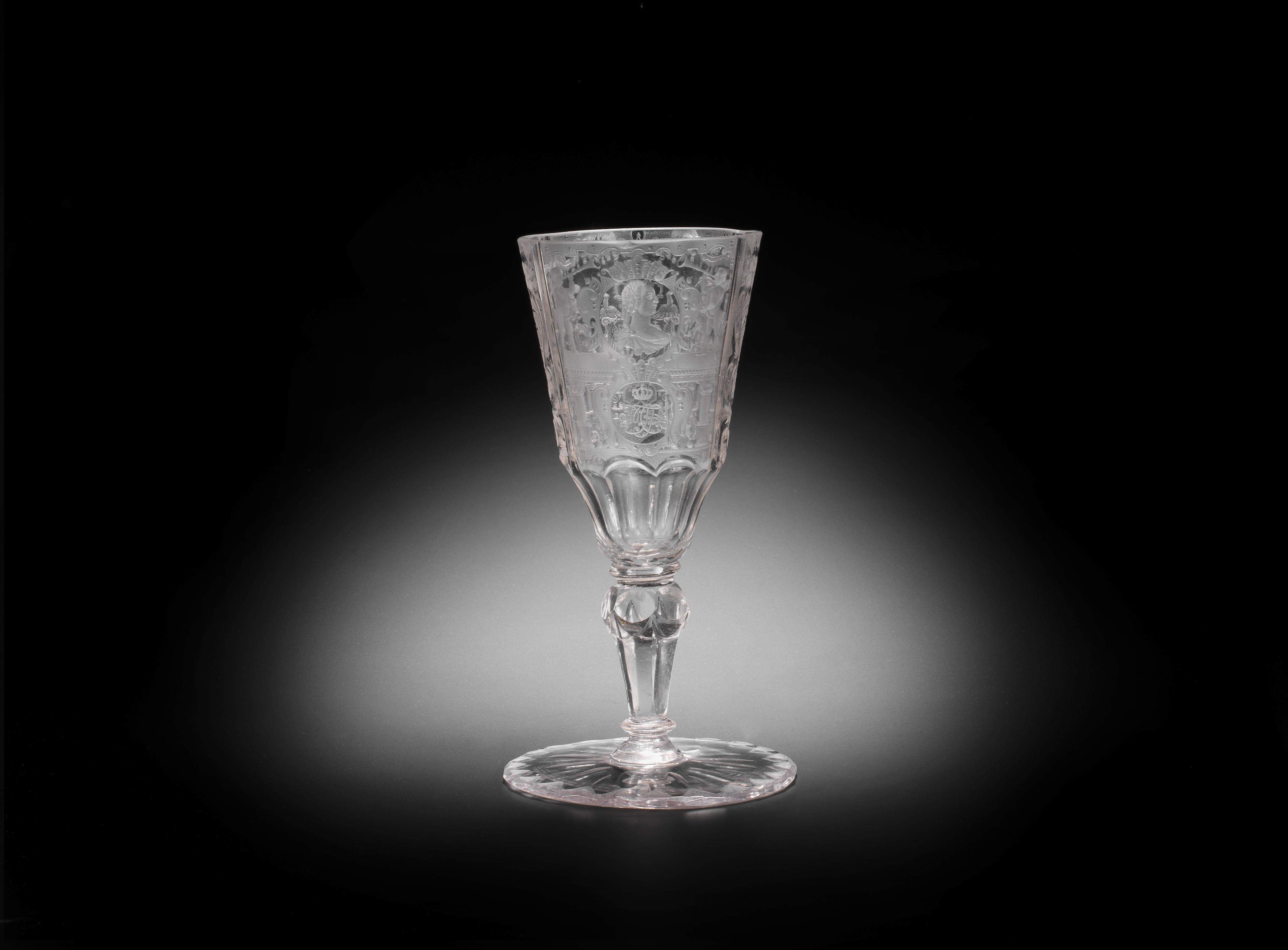 Bonhams A Silesian Engraved Royal Wine Glass Mid 18th Century
